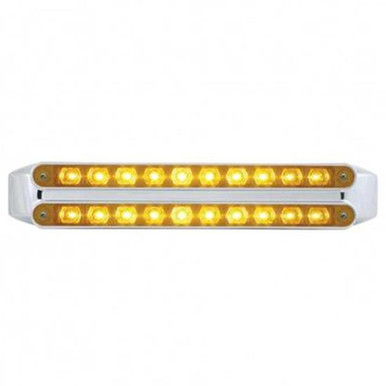 Dual 9 Inch 10 LED Turn Signal Light Bars - Amber LED / Amber Lens - 4 ...