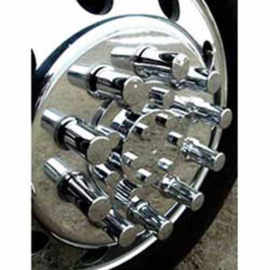Chrome Front Hub Cover With Top Hat Style Nut Covers - 4 State Trucks