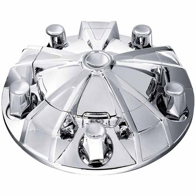 33MM Chrome Plastic Mag Front Hub Cover Kit W/ Threaded Nut Covers - 4 ...