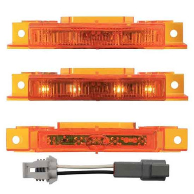 Amber LED Visor Cab Light W/ Harness & Amber Lens For Volvo VNL, VNM ...