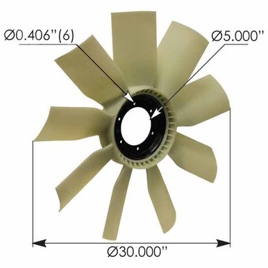 BESTfit 30 Inch Fan Blade, 9 Blade, 5 Inch Pilot Hole Replaces 05-17926 ...