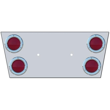 14 Inch Stainless Steel Angled Rear Center Panel W/ Light, Back Plate ...