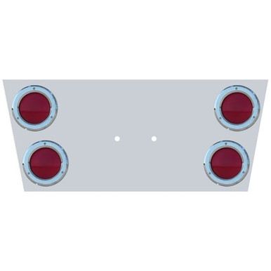 14 Inch Stainless Steel Angled Rear Center Panel W/ Light, Back Plate ...