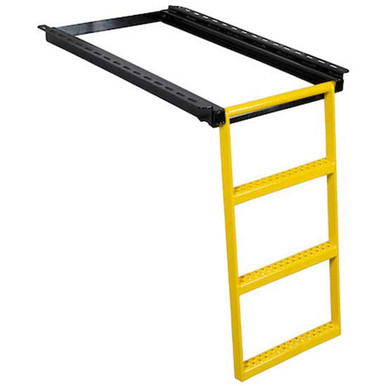 Yellow Carbon Steel 3 Rung Retractable Truck Step - 4 State Trucks