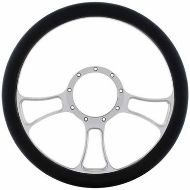 Chrome Aluminum 14 Inch Blade Style Steering Wheel With Black ...