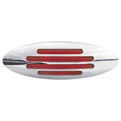 2 X 6 Inch 32 Diode Flatline Red LED Side Marker Light W/ Red Lens - 4 ...