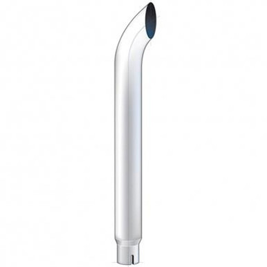 6 - 5 ID Inch Chrome Curved Top Exhaust Stack - 4 State Trucks