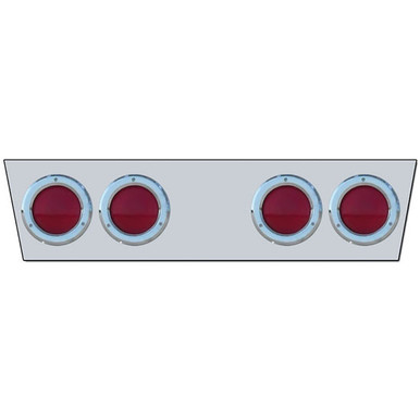 8 Inch Stainless Steel Angled Rear Center Panel W/ Light, Back Plate ...