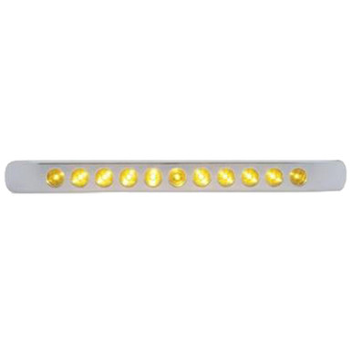 11 LED 17 Inch Parking/ Turn Signal/ Clearance Amber Light Bar & Bezel ...