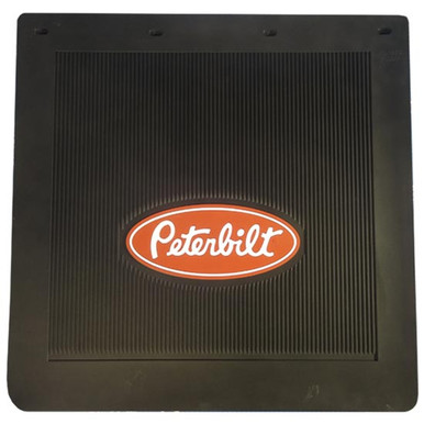 24 X 24 Inch Peterbilt Logo Mud Flap Square Black Rubber - 4 State Trucks