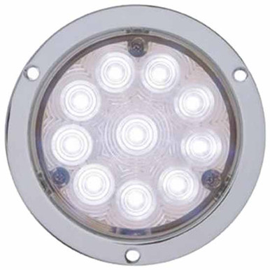 4 Inch 10 LED Back Up Light W/ Flange Mount - White LED/ Clear Lens - 4 ...