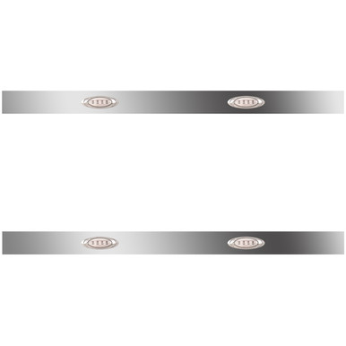 36/44 Inch Stainless Steel Sleeper Panels W/ 4 P1 Amber/Clear LEDs, 12 ...