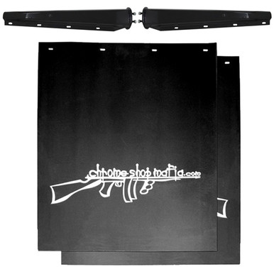 CSM 24 X 30 Inch Tommy Gun Logo Mud Flap Kit W/ Black Hangers - 4 State ...