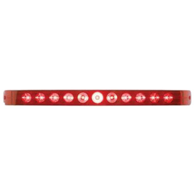 17 Inch 11 Diode Stop Tail Turn Light Bar - Red LED / Red Lens - 4 ...