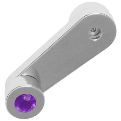 Chrome Plastic Window Crank With Purple Jewel - 4 State Trucks
