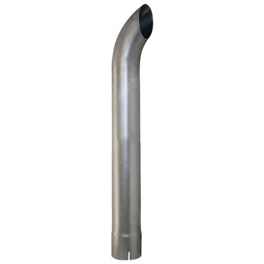 4 ID / OD X 36 Inch Aluminized Curved Top Exhaust Stack - 4 State Trucks