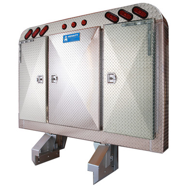 Merritt 68 X 84 X 8 Inch Aluminum Cab Rack W/ 3 Stainless Steel Doors ...