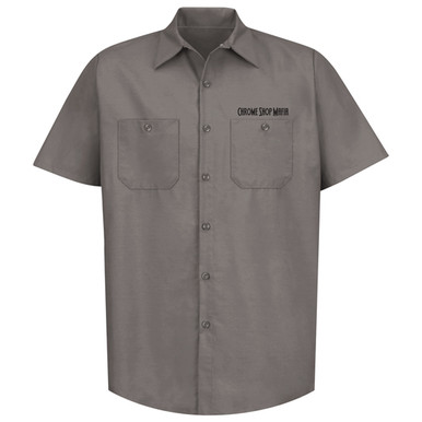 CSM Logo Red Kap Gray Short Sleeve Button Up Shirt - 4 State Trucks