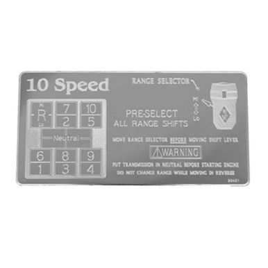Stainless Steel Eaton Fuller 10 Speed Overdrive Shift Pattern - 4 State ...