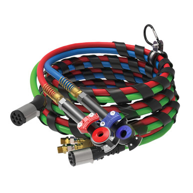3- In- 1 Airpower Line With Extended Grip Gladhands- 15 Ft - 4 State Trucks