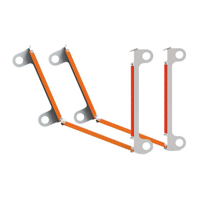 Aluminum Air Intake Light Brackets With 2 Amber LED/ Amber Lens & 2 Red ...