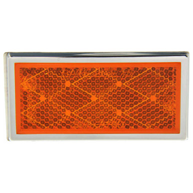 Rectangular Stick- On Mount Reflector W/ Chrome Bezel - 4 State Trucks