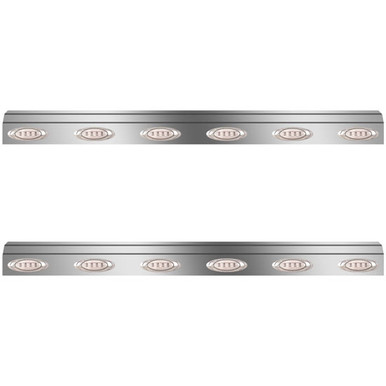 72.5 Inch Stainless Steel Fuel Tank Fairings W/ 12 P1 Lights- Amber LED ...