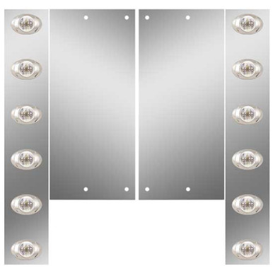 Stainless Front Air Cleaner Panels W/ 12 P3 Amber/Clear LEDs For ...