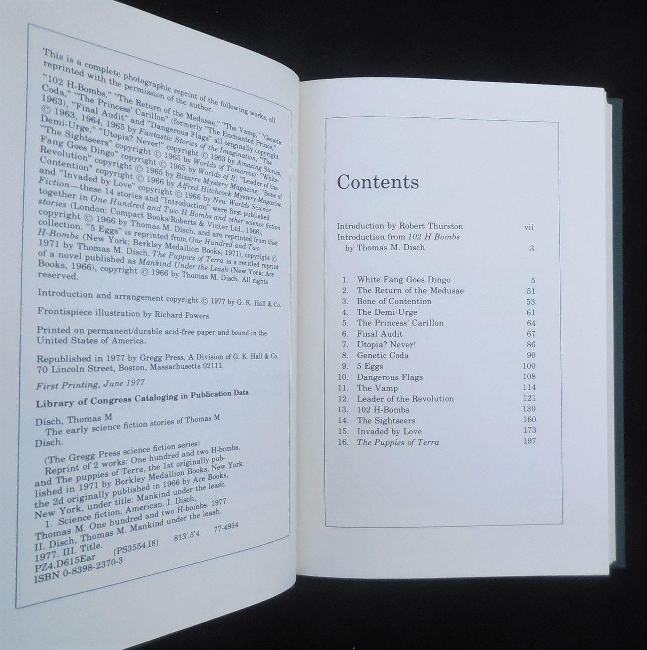 THE EARLY SCIENCE FICTION STORIES OF THOMAS M. DISCH, by Thomas M ...