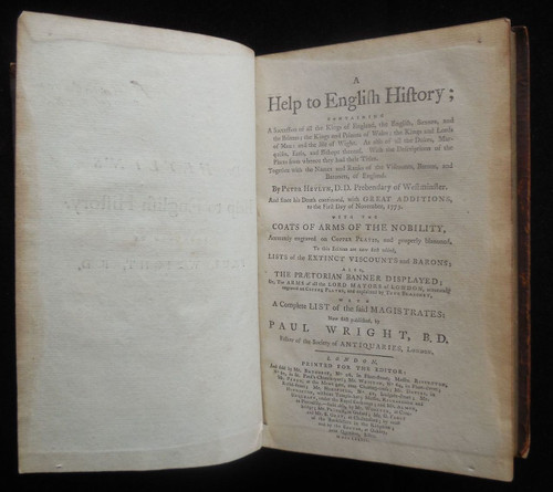 A HELP TO ENGLISH HISTORY, by Peter Heylyn - 1773 British Imperialism ...