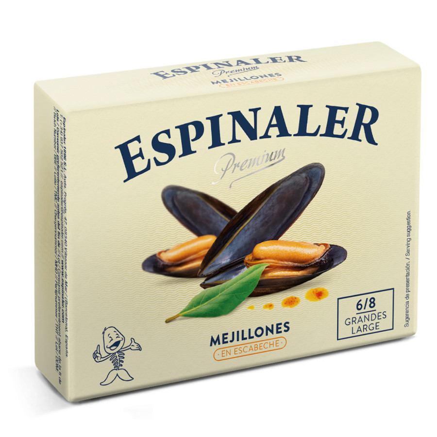Espinaler Premium Pickled Mussels 6/8 pcs 115g