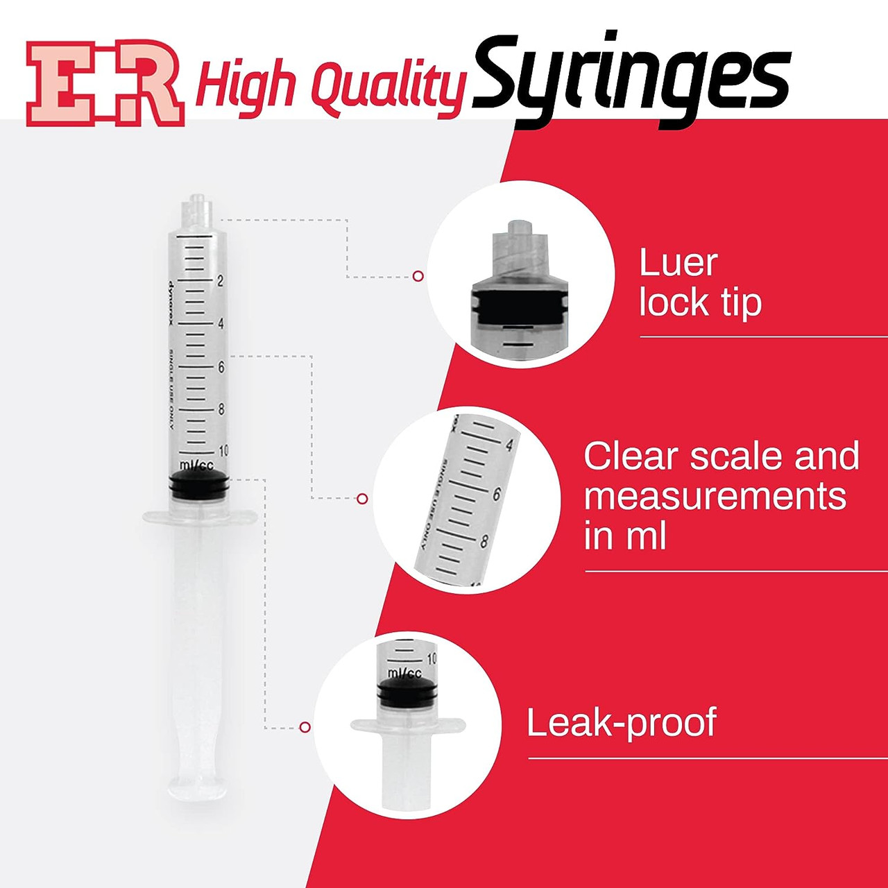 Ever Ready First Aid 10 ml Syringe Sterile with Luer Lock Tip - No ...