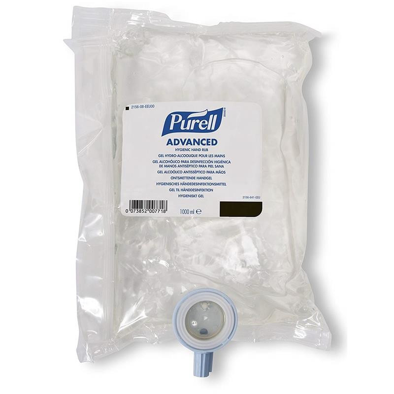 Purell Hand Sanitizer Ethyl Alcohol Gel Dispenser, 1,000 mL Refill Bag ...