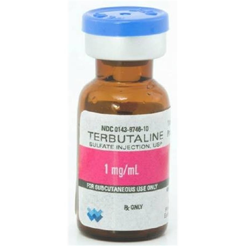 Terbutaline Sulfate Injection, USP, 1mg /1mL, 1mL Vial, 10/box - Dixie EMS