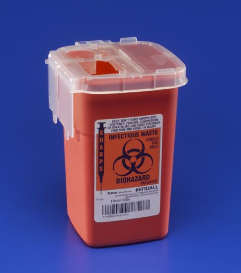 Kendall Phlebotomy Red Sharps Container - 1 Qt - Dixie EMS