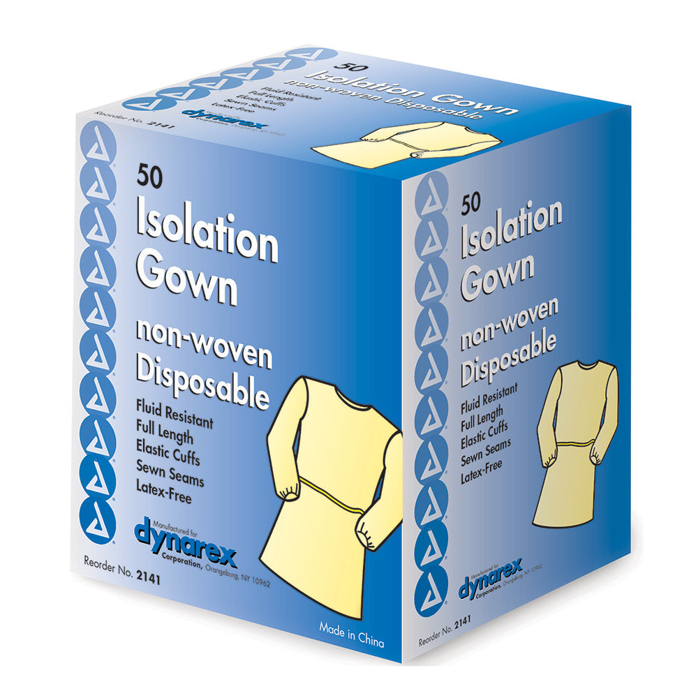 Impervious Poly Coated White Isolation Gown 50/cs - Dixie EMS