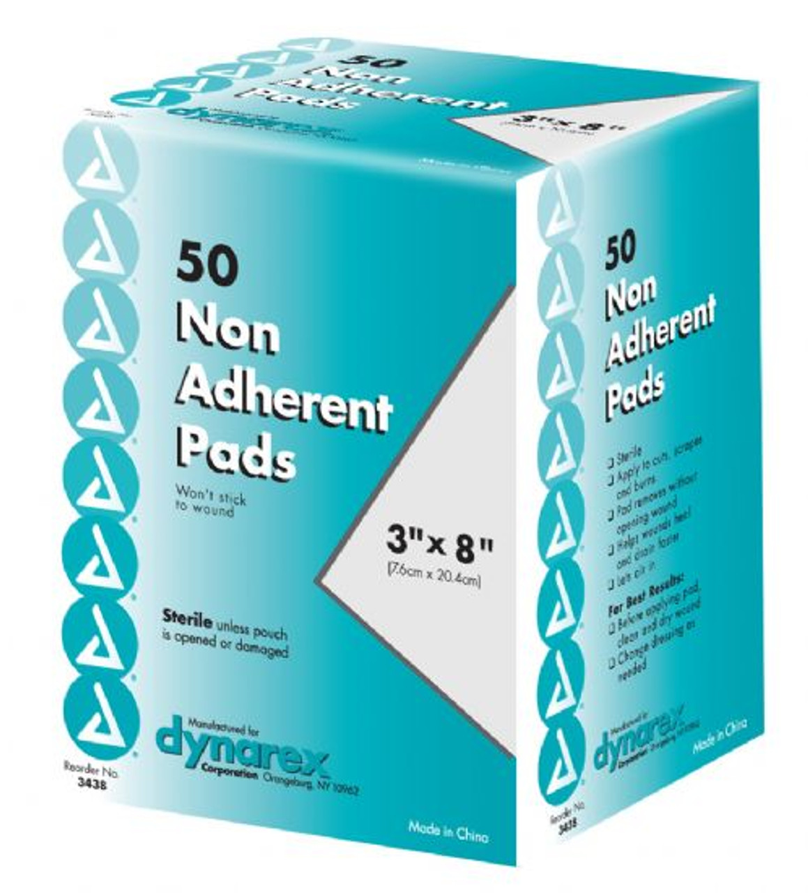Dynarex Sterile Non Adherent Pads 3" X 8", Box/50 - Dixie EMS