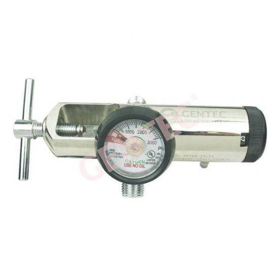 Click-Style Oxygen Regulator 0-25 LPM with 2 DISS Valves - Dixie EMS