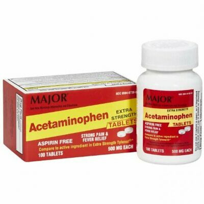 Acetaminophen Extra Strength Tablets 500mg - Dixie EMS