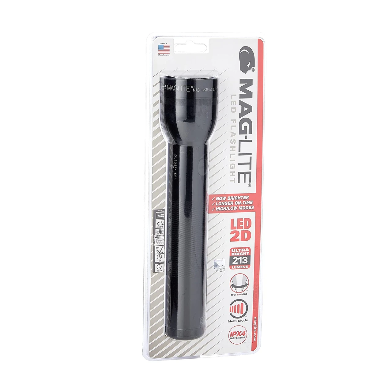 Maglite LED 2-Cell D Flashlight, Black