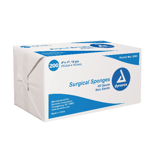 Dynarex Gauze Sponges Non-Sterile, 200 Count