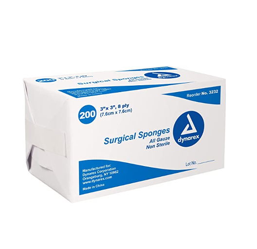 Dynarex Gauze Sponges Non-Sterile, 200 Count