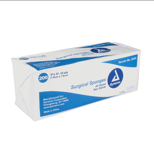 Dynarex Gauze Sponges Non-Sterile, 200 Count