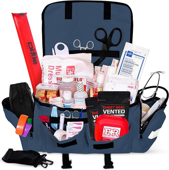 Ever Ready First Aid Fully Stocked EMT Trauma Kit Feat. Tourniquet ...