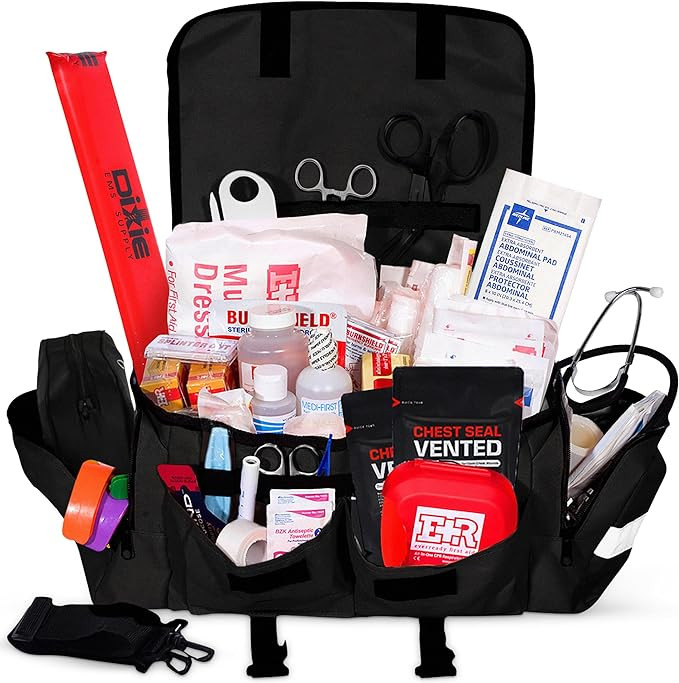Ever Ready First Aid Fully Stocked EMT Trauma Kit Feat. Tourniquet ...