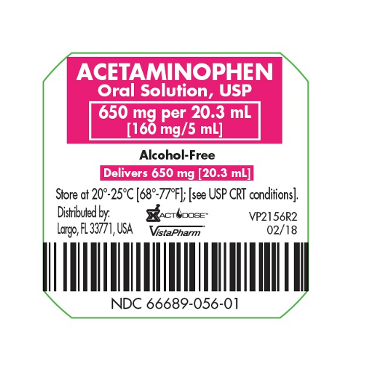 Acetaminophen Oral Solution Usp 650 Mg Per 203 Ml 160 Mg5 Ml Box Of 30