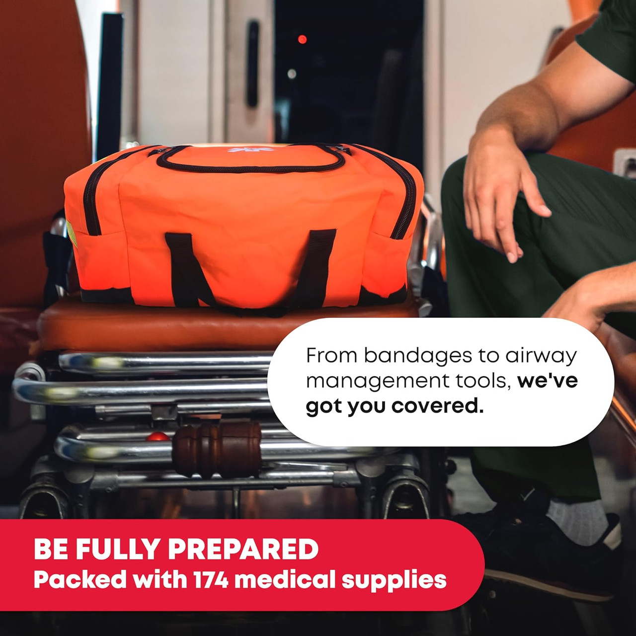 Ever Ready First Aid Filled Large Medic First Responder EMT Trauma Bag ...