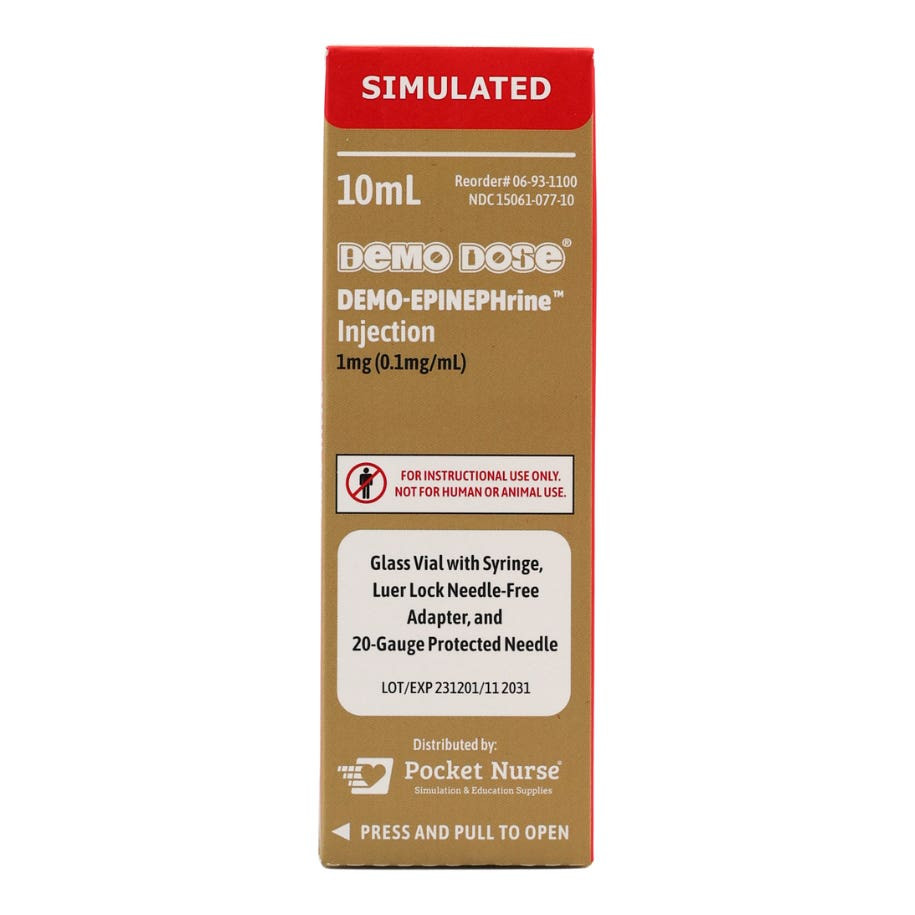 EPINEPHrine Injection 1mg, 10ml Syringe- For Training Use Only
