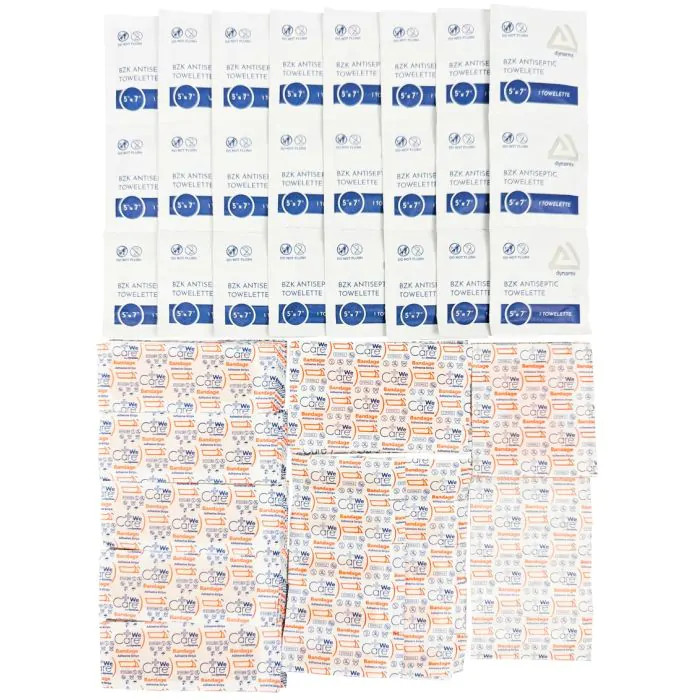 Kemp Rip It Kits Bandages and BZK Antiseptic Prep Pads