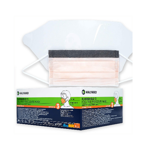 FLUIDSHIELD* Level 3 Fog-Free Procedure Mask, WrapAround Visor, Box of 25